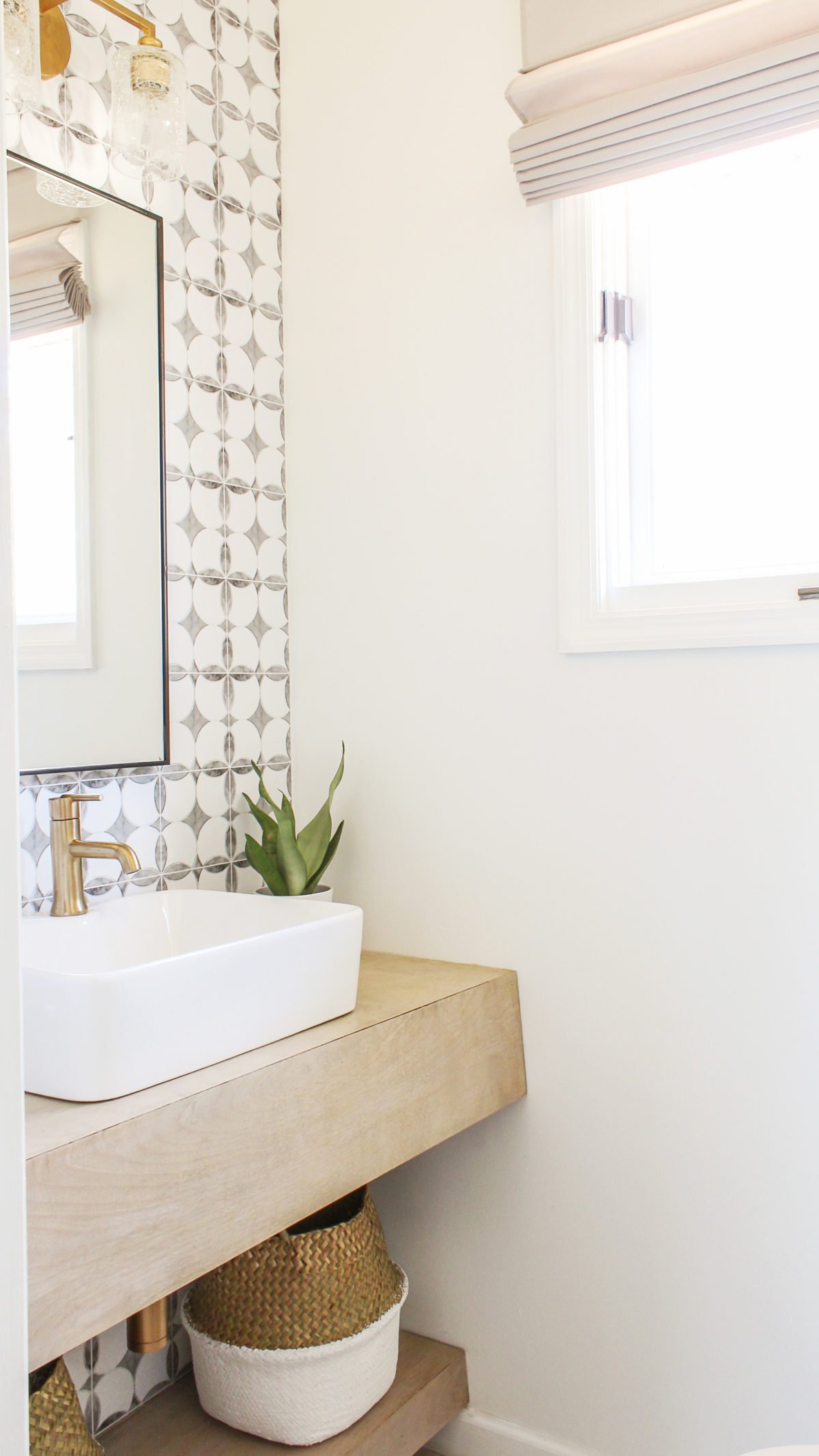 DIY Budget-Friendly Powder Room Redo - Boho Chic Bathroom