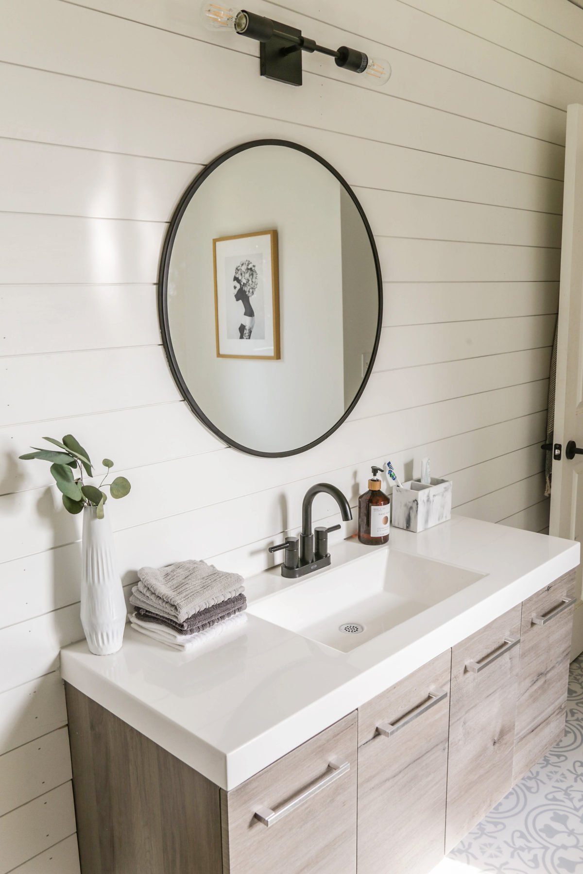 Reveal: Boho Farmhouse Master Bathroom Remodel with Decor Sources