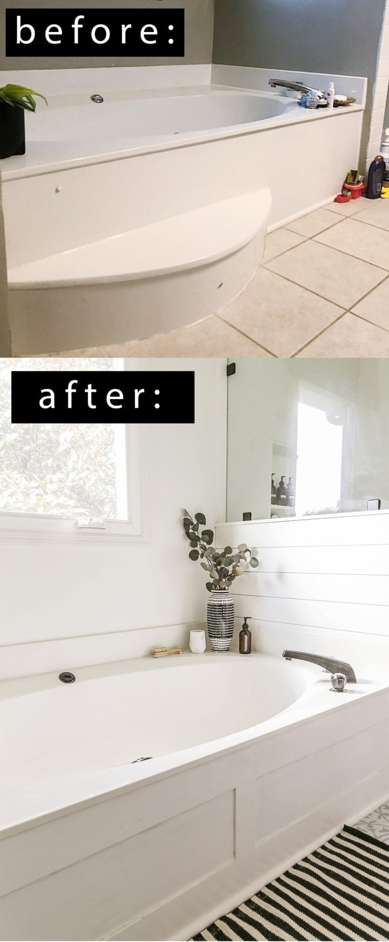 DIY Bath Tub Skirt for Under $25 - Jacuzzi Bath Side Panel Transformation