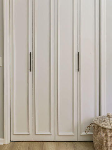 DIY Cheap Bi Fold Closet Door Makeover Easy Transformation With Molding
