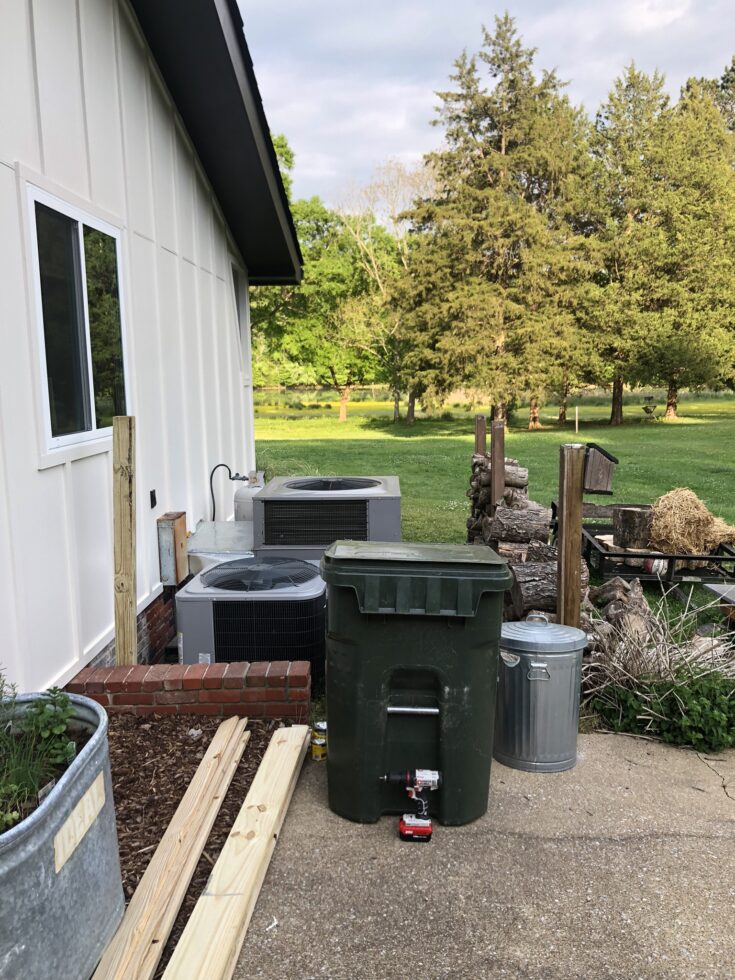 Easy DIY AC Unit Cover with Garbage Can Storage