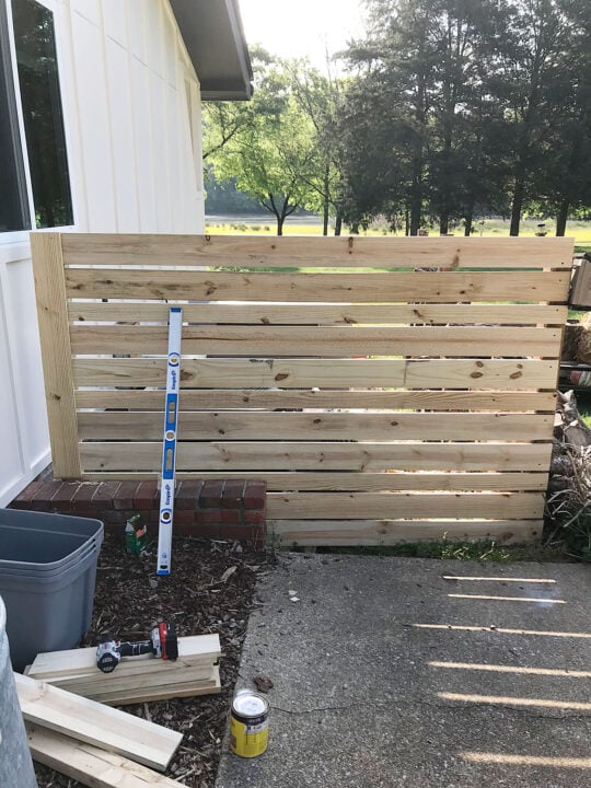 Easy DIY AC Unit Cover with Garbage Can Storage