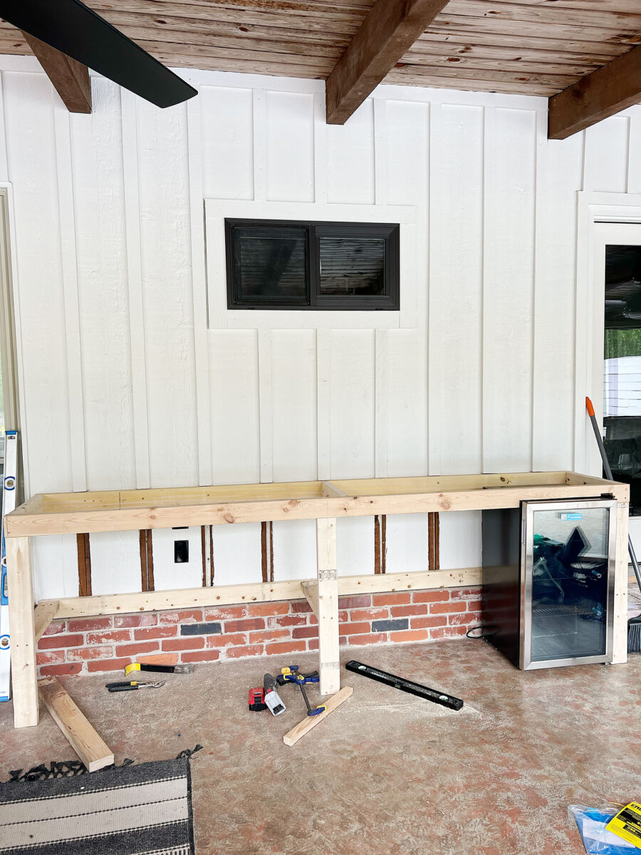 How To Build a DIY Outdoor Kitchen With Wood Frame