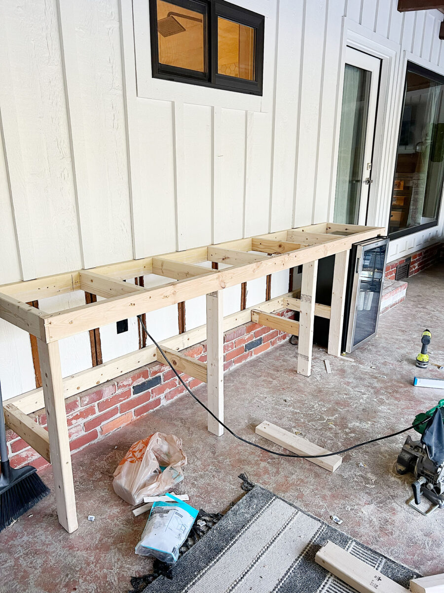 How To Build a DIY Outdoor Kitchen With Wood Frame