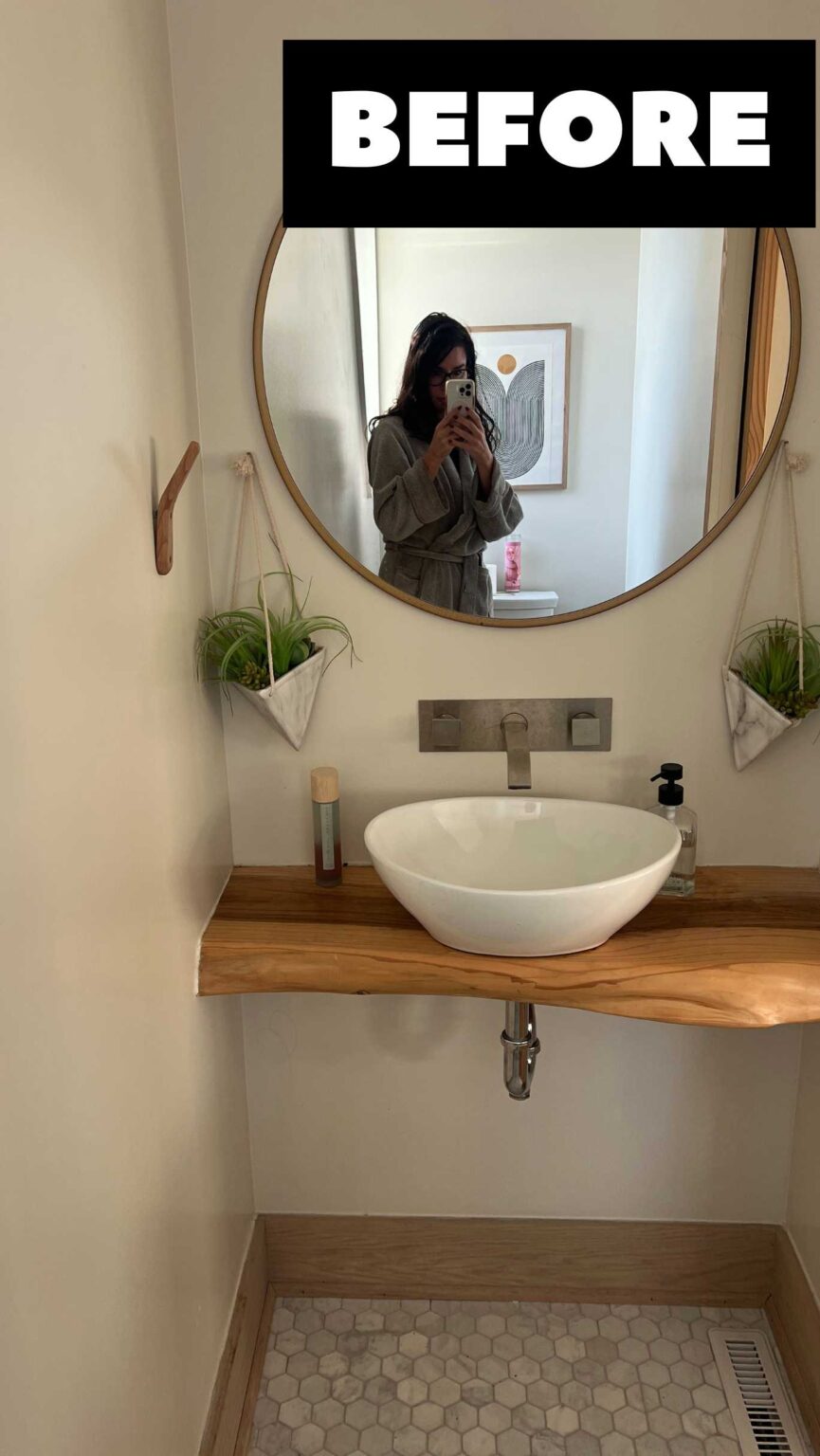 Moody Powder Room Makeover on a $300 Budget